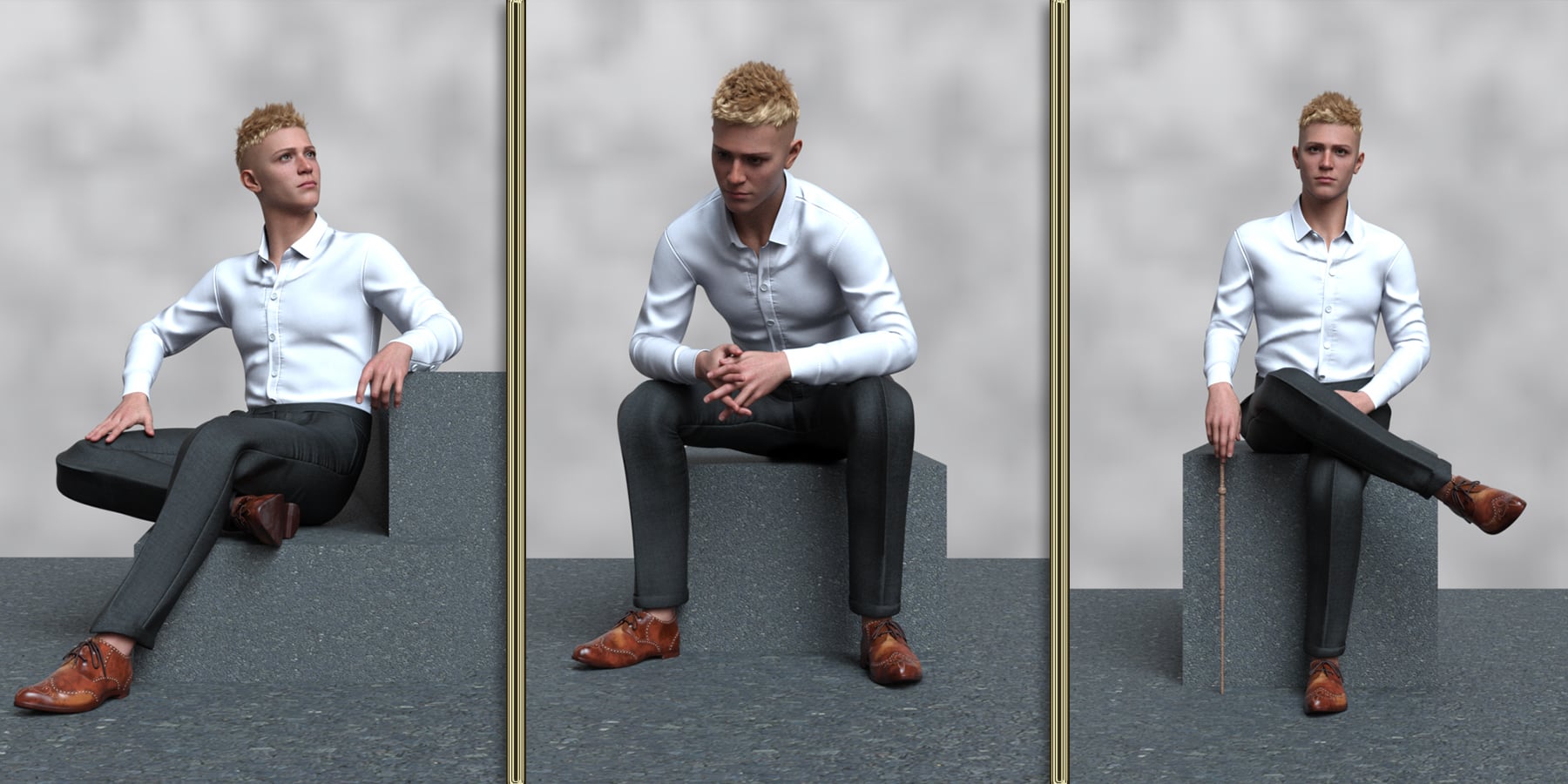 A Gentle Man Poses for Genesis 9 Masculine | Daz 3D