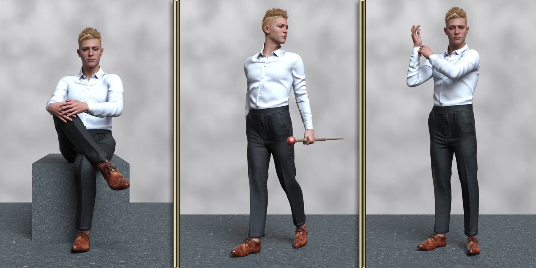 A Gentle Man Poses for Genesis 9 Masculine | Daz 3D