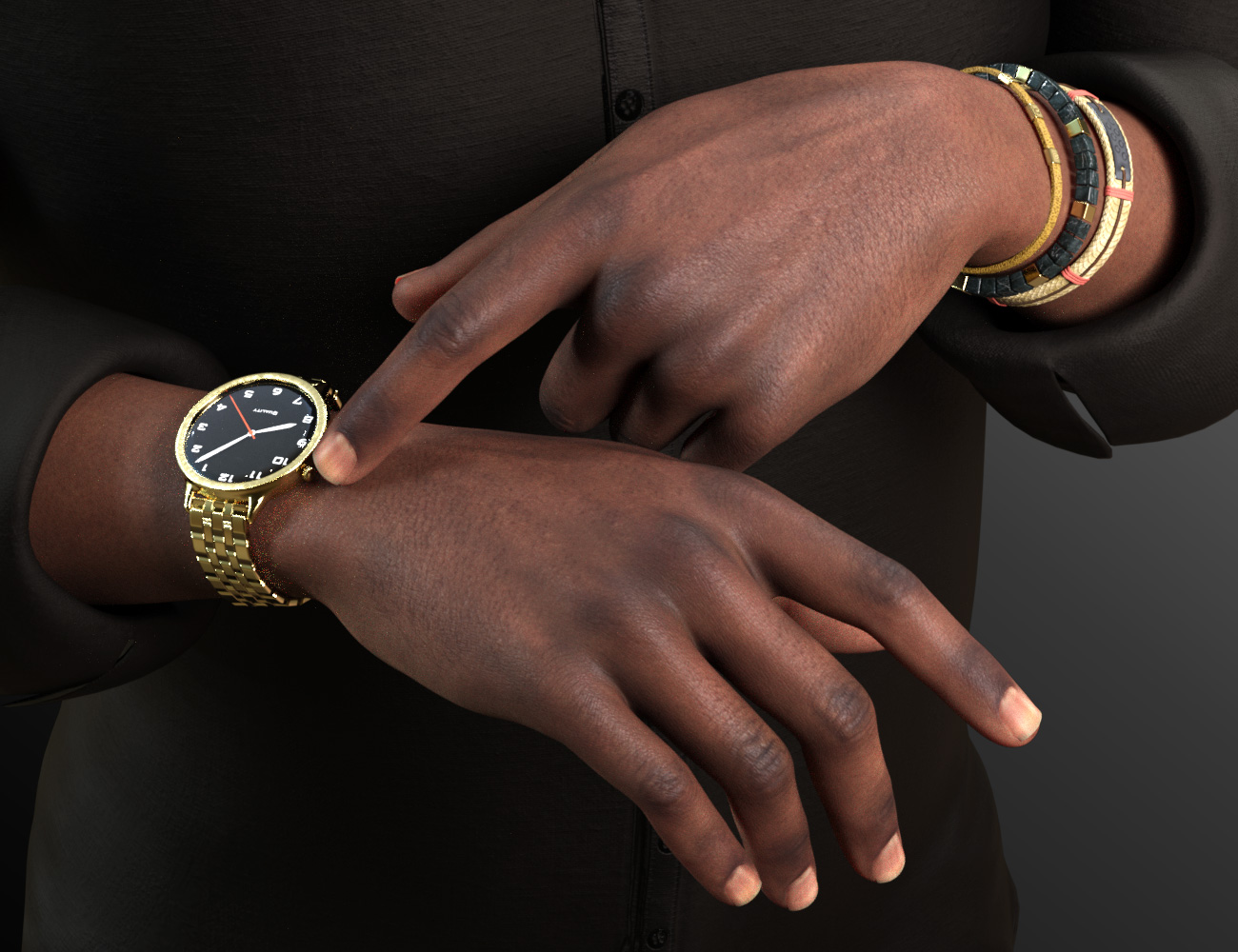 Classic Watch and Bracelets for Genesis 9 | Daz 3D