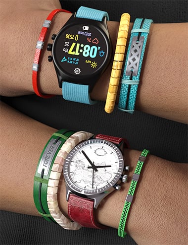 Classic Watch and Bracelets Addon Textures | Daz 3D
