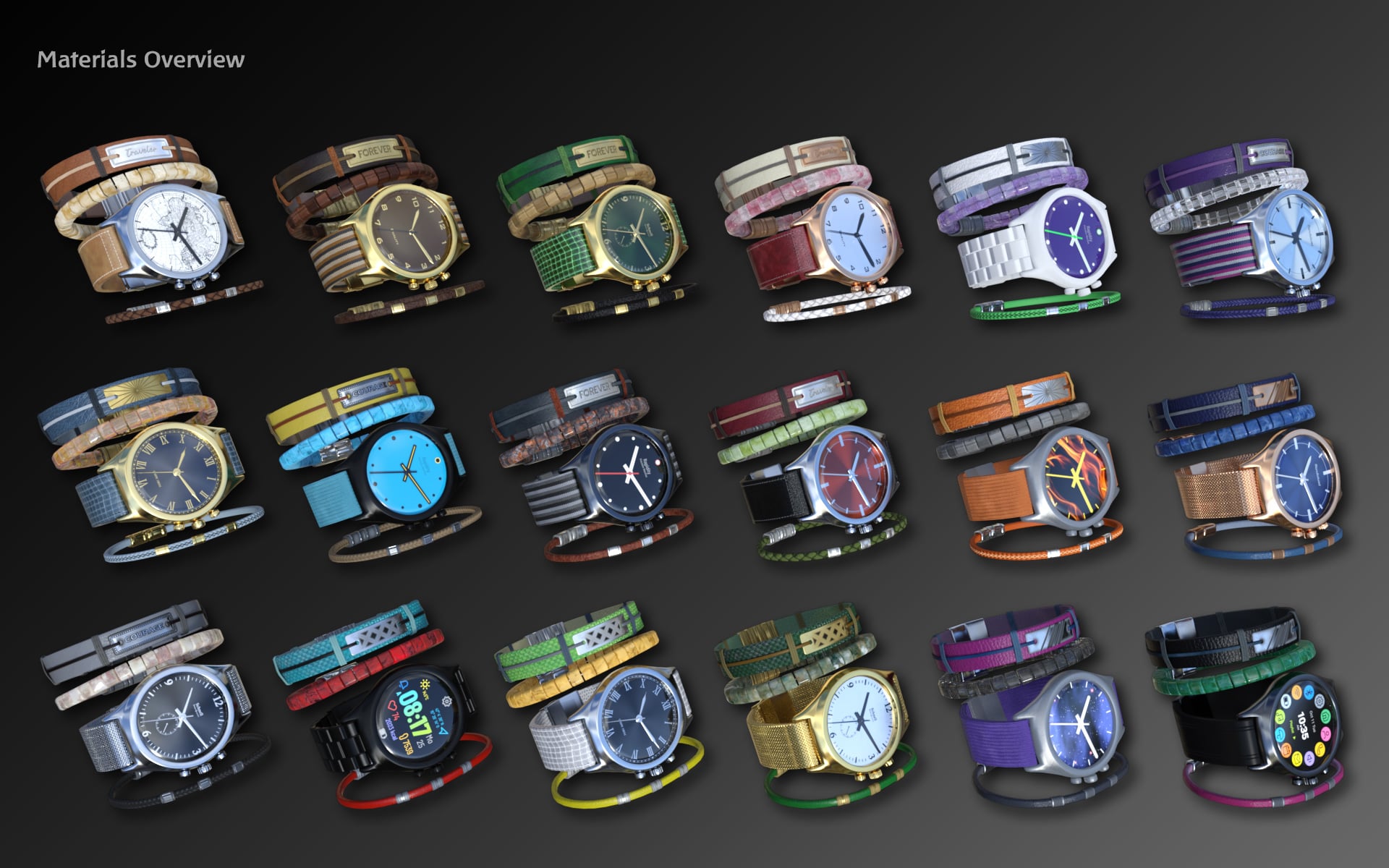 Watches and Bracelets for Genesis 9 Bundle | Daz 3D