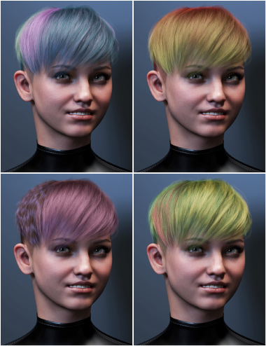 Modern Pixie Style Hair Color Expansion | Daz 3D