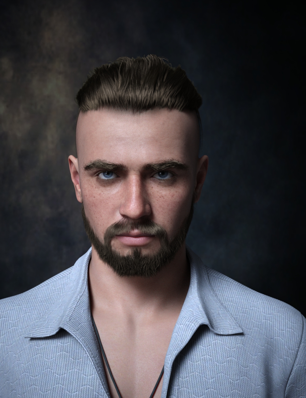 Antoine SlickFlipped Hair and Beard for Genesis 9 and 8 Male | Daz 3D