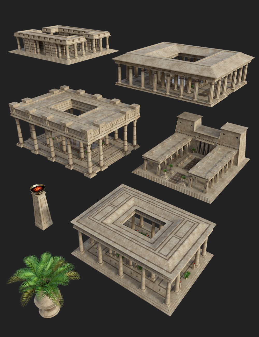 Egyptian Atrium 1 | Daz 3D