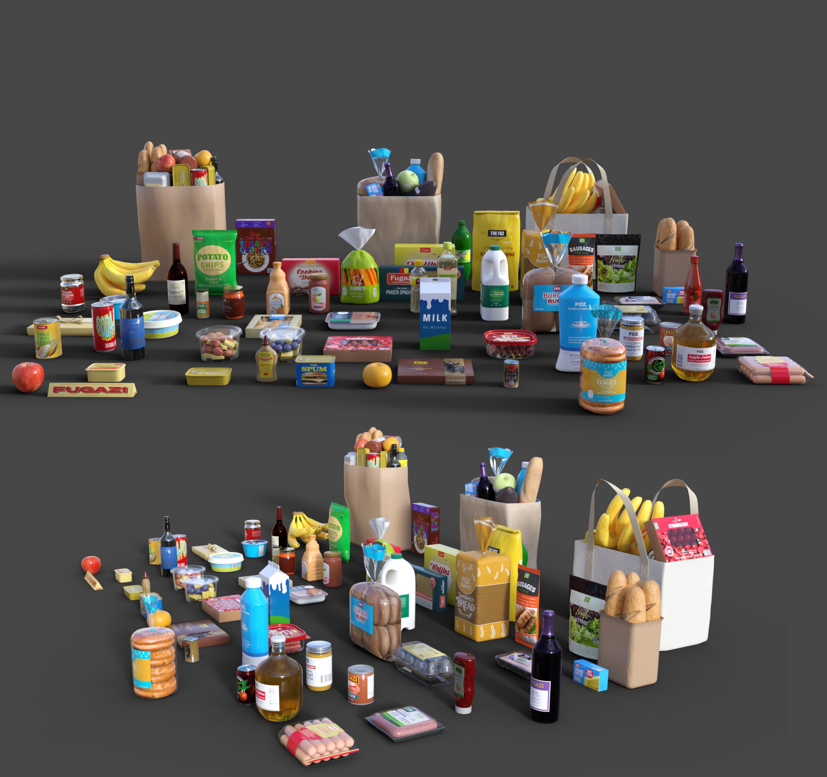 FG Grocery and Bags | Daz 3D