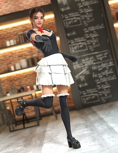 dForce Elegant Maid Uniform for Genesis 9 | Daz 3D