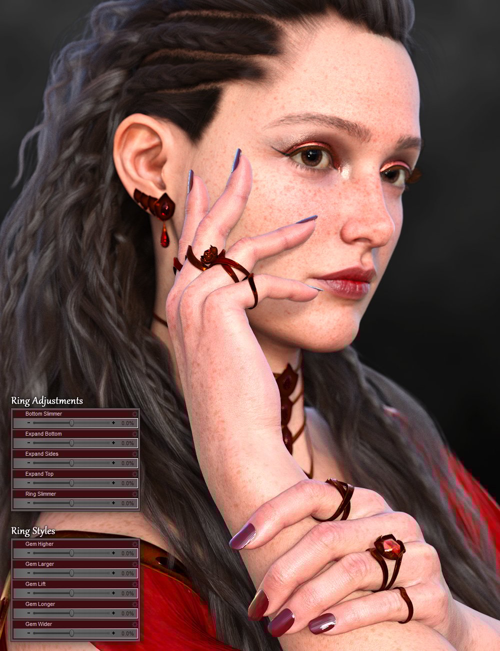 Royal Sun Rings for Genesis 9 | Daz 3D