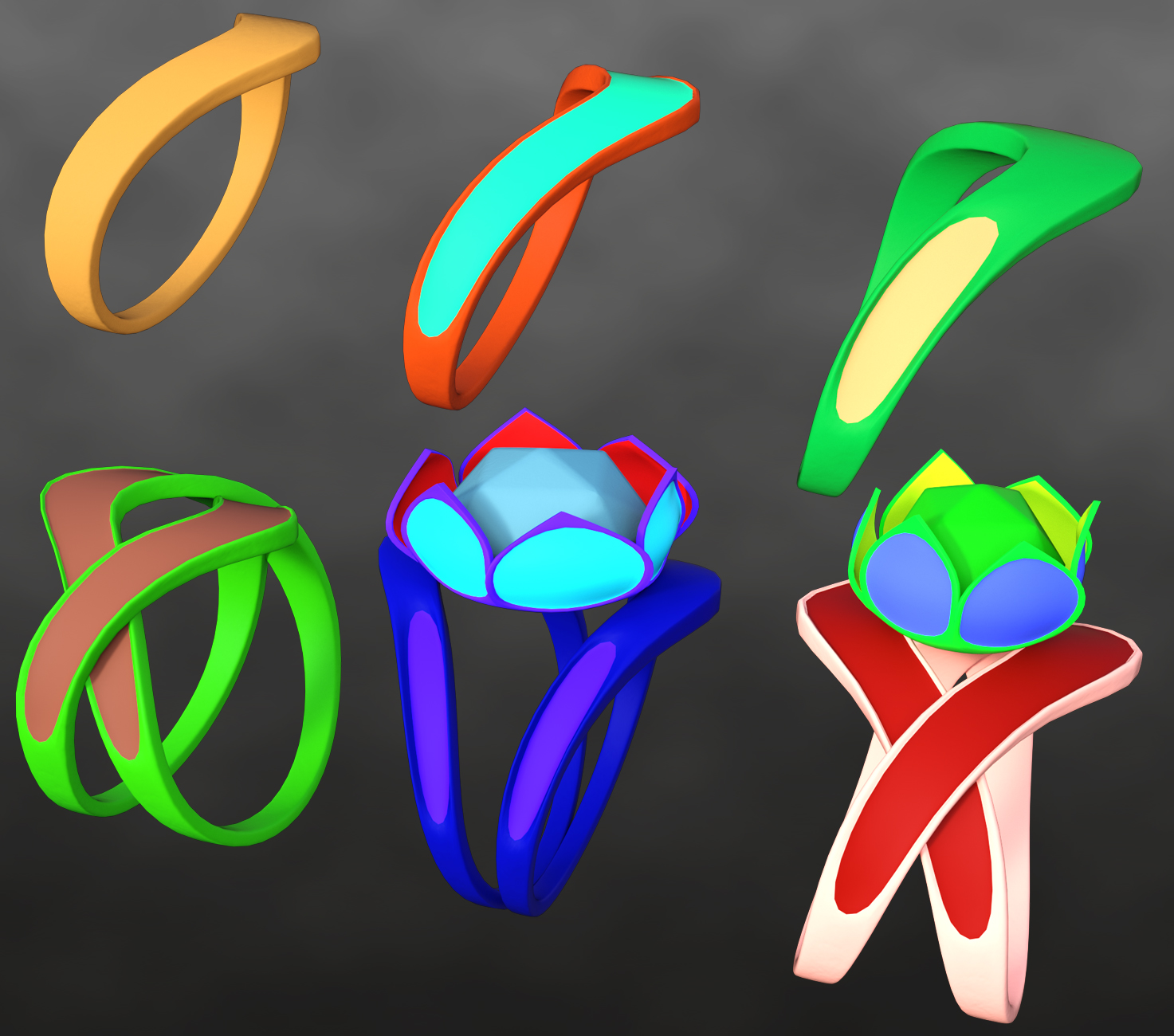 Royal Sun Rings for Genesis 9 | Daz 3D