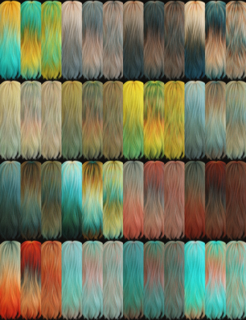 MMX Fancy Hair Color Shaders for Iray | Daz 3D