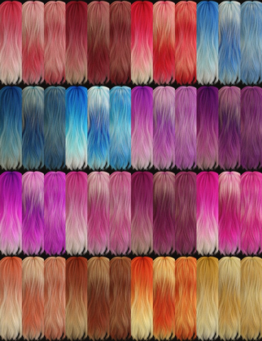 MMX Fancy Hair Color Shaders for Iray | Daz 3D