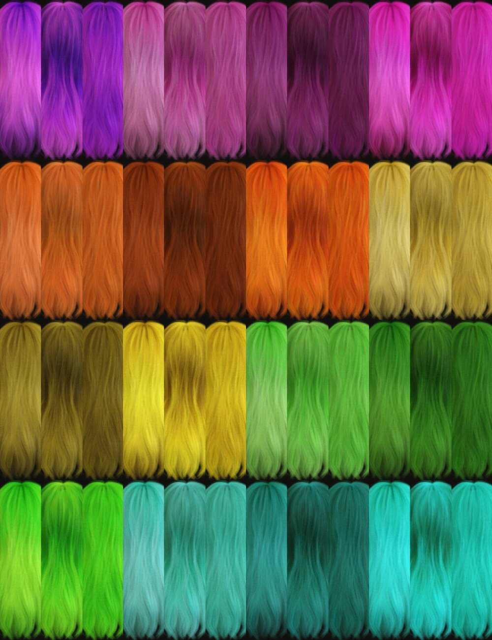 MMX Fancy Hair Color Shaders for Iray | Daz 3D