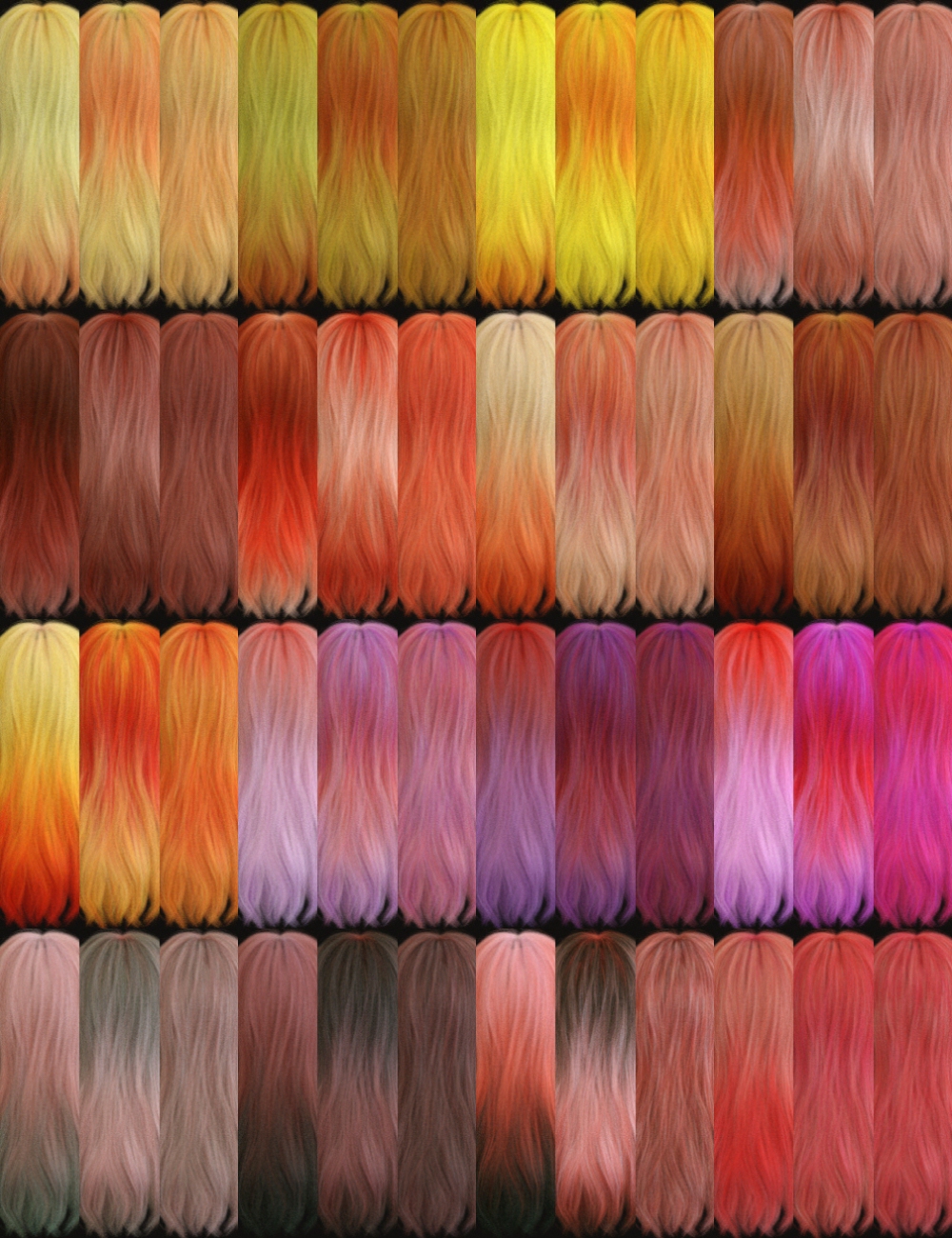 MMX Fancy Hair Color Shaders for Iray | Daz 3D