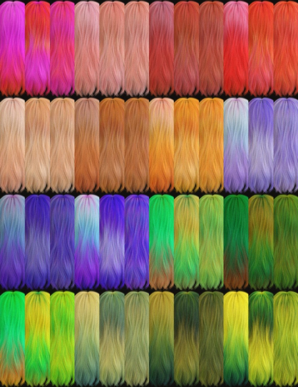 MMX Fancy Hair Color Shaders for Iray | Daz 3D