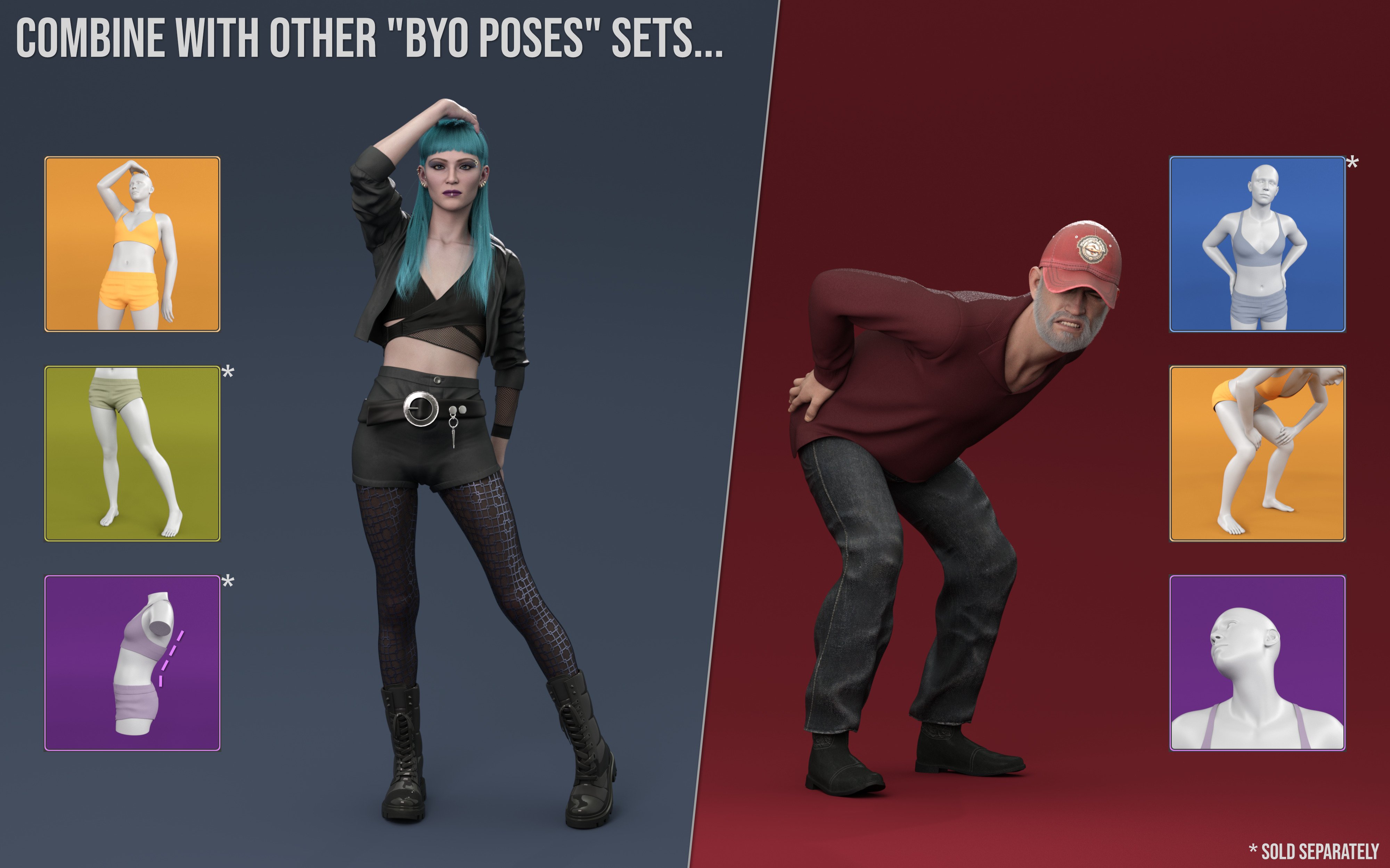 NG Build Your Own Bending Poses for Genesis 9 | Daz 3D