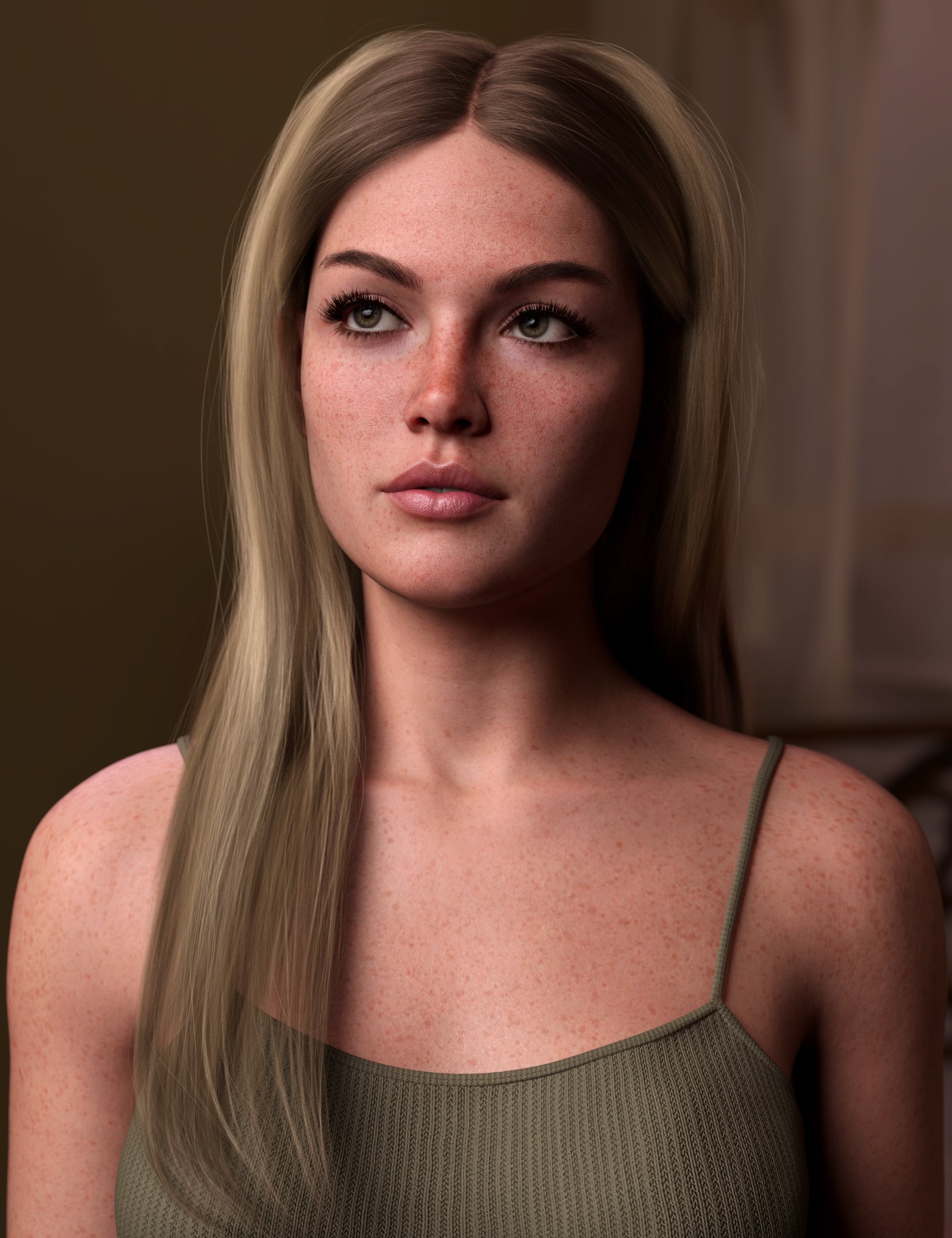 Face Free Long Style Hair for Genesis 9 | Daz 3D