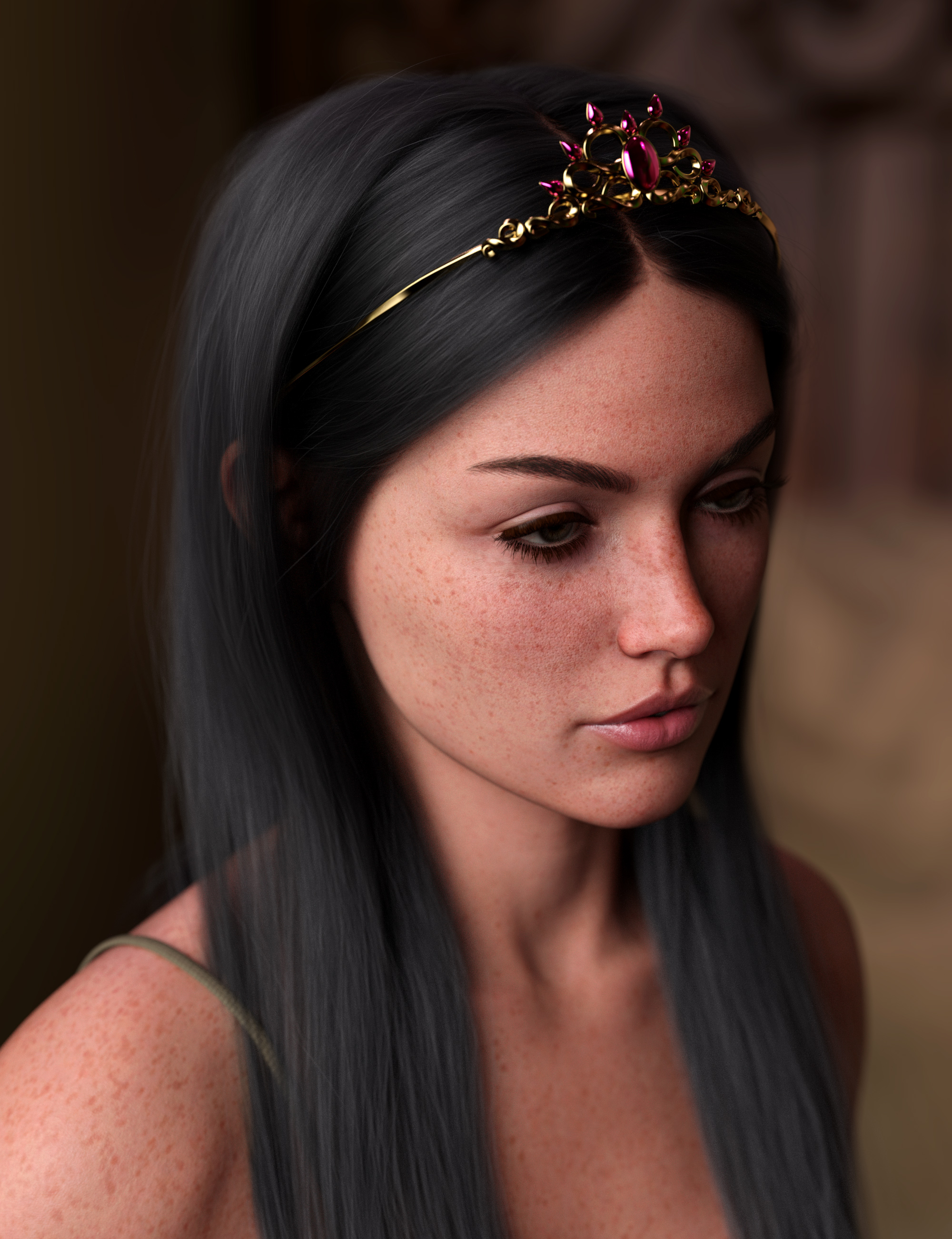 Face Free Long Style Hair Headbands | Daz 3D