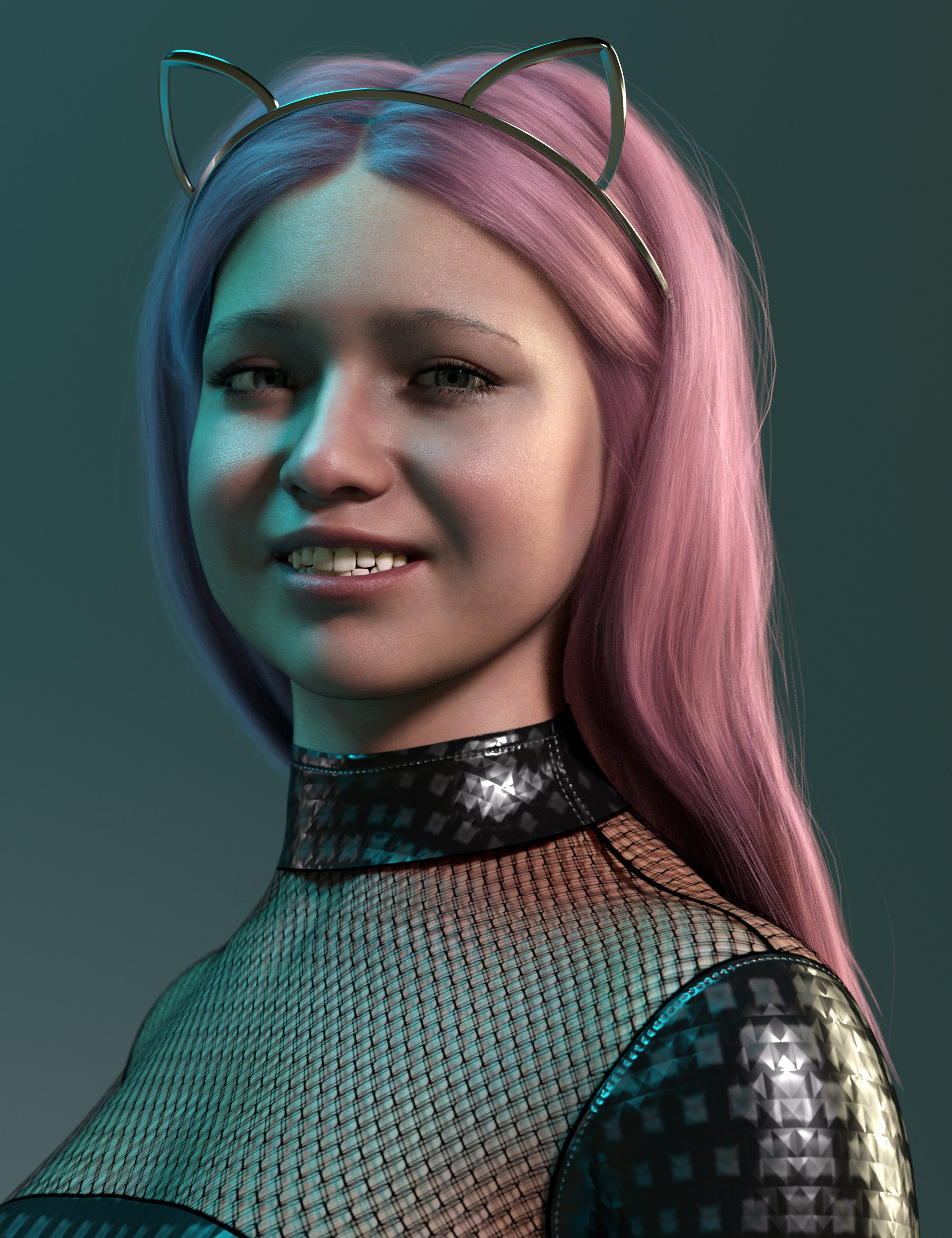 Face Free Long Style Hair Headbands | Daz 3D