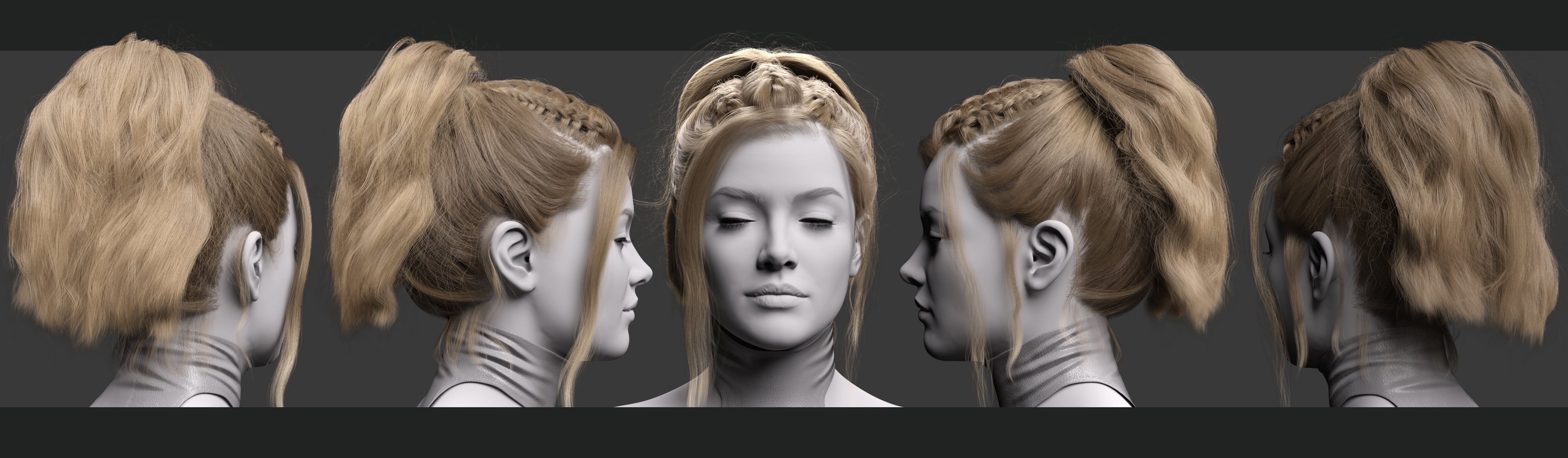 dForce Nordic Knots Hair for Genesis 9 | Daz 3D