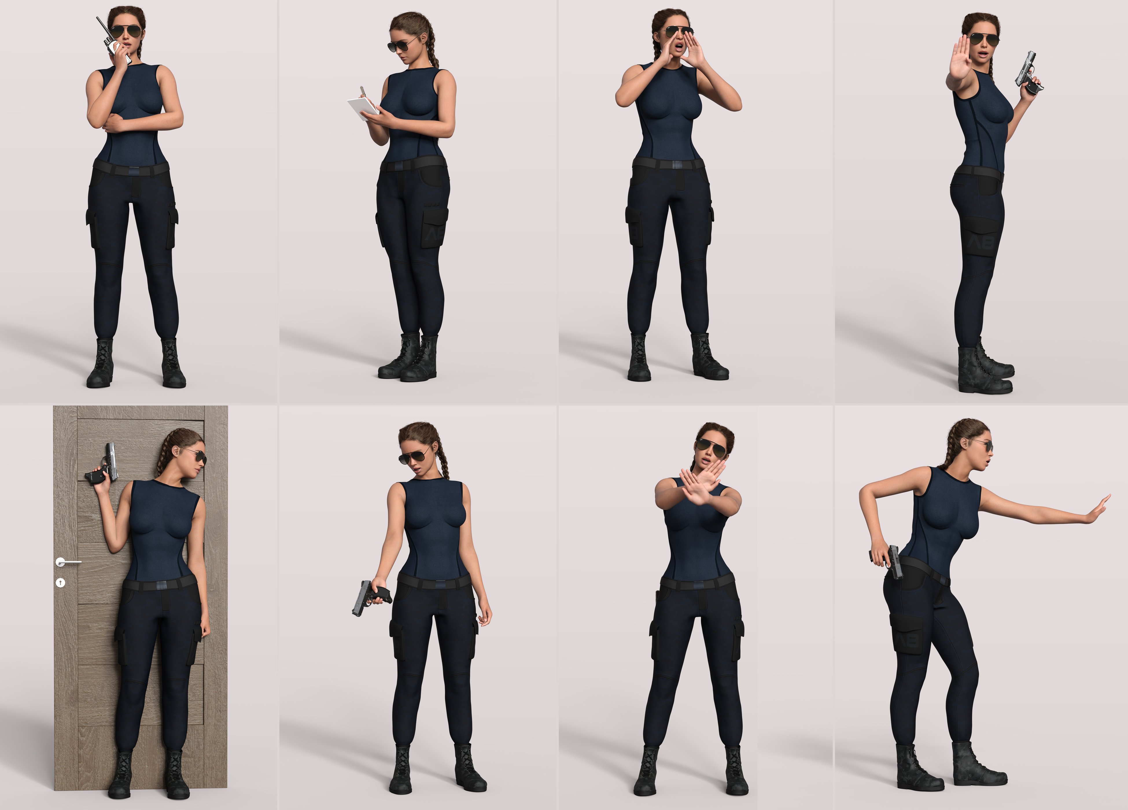 Z Professions Officer of the Law Pose Mega Set for Genesis 9 and 8 ...