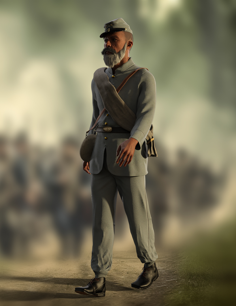 dForce Confederate Civil War Outfit for Genesis 9 | Daz 3D