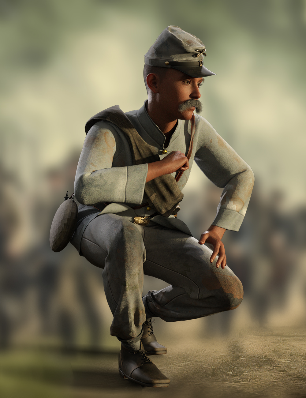 dForce Confederate Civil War Outfit for Genesis 9 | Daz 3D