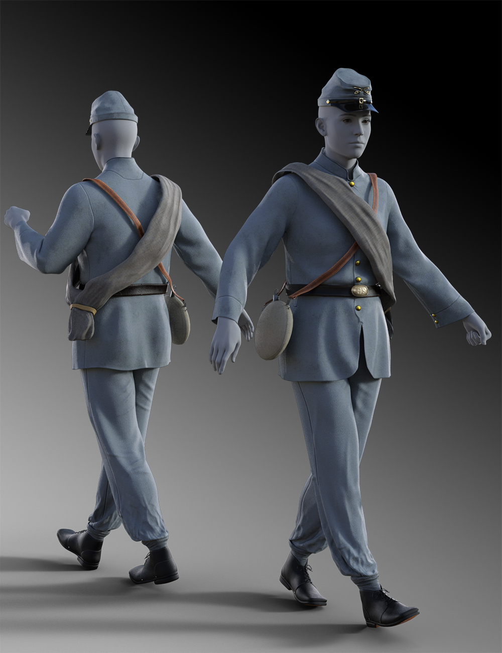 dForce Confederate Civil War Outfit for Genesis 9 | Daz 3D