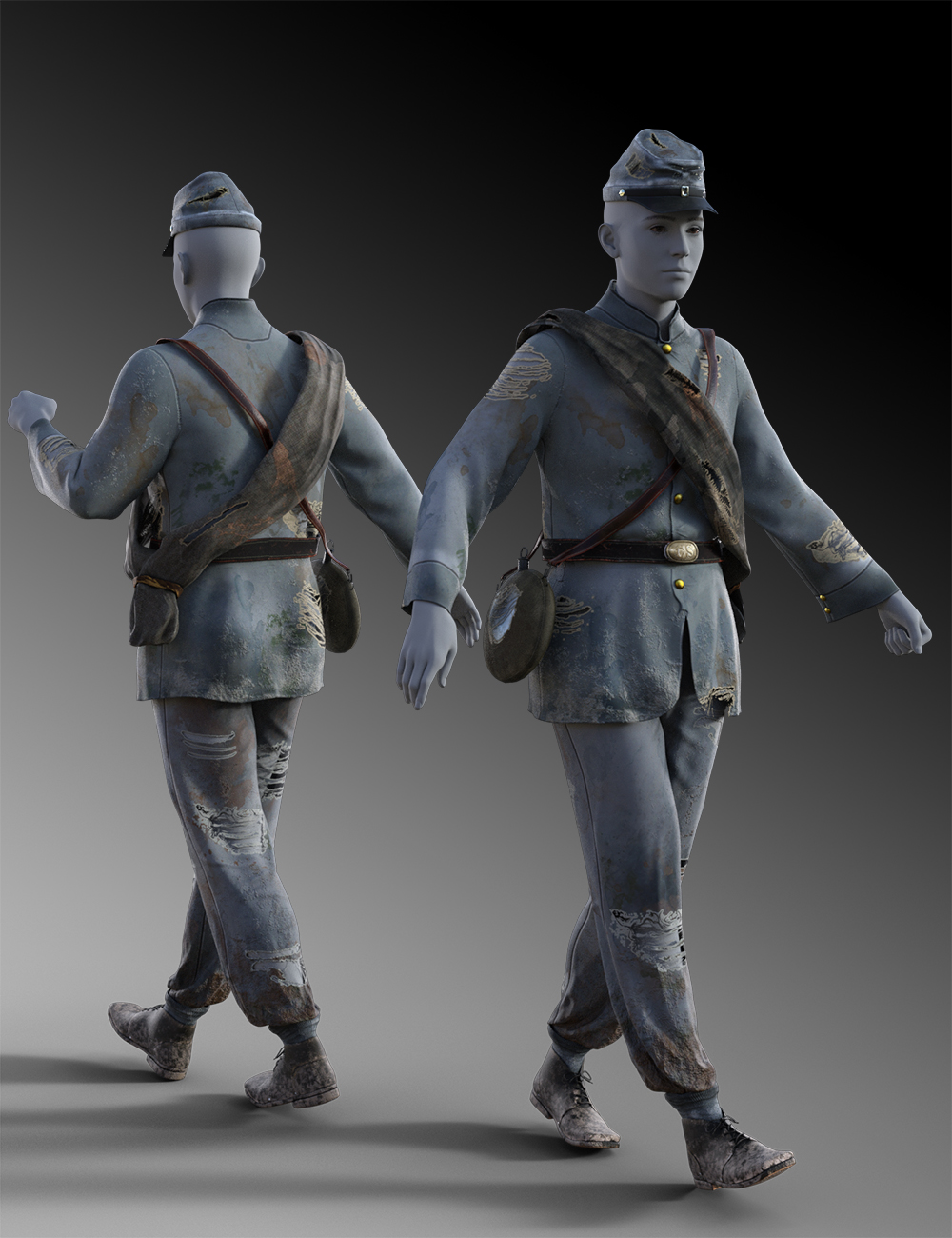 dForce Confederate Civil War Outfit for Genesis 9 | Daz 3D