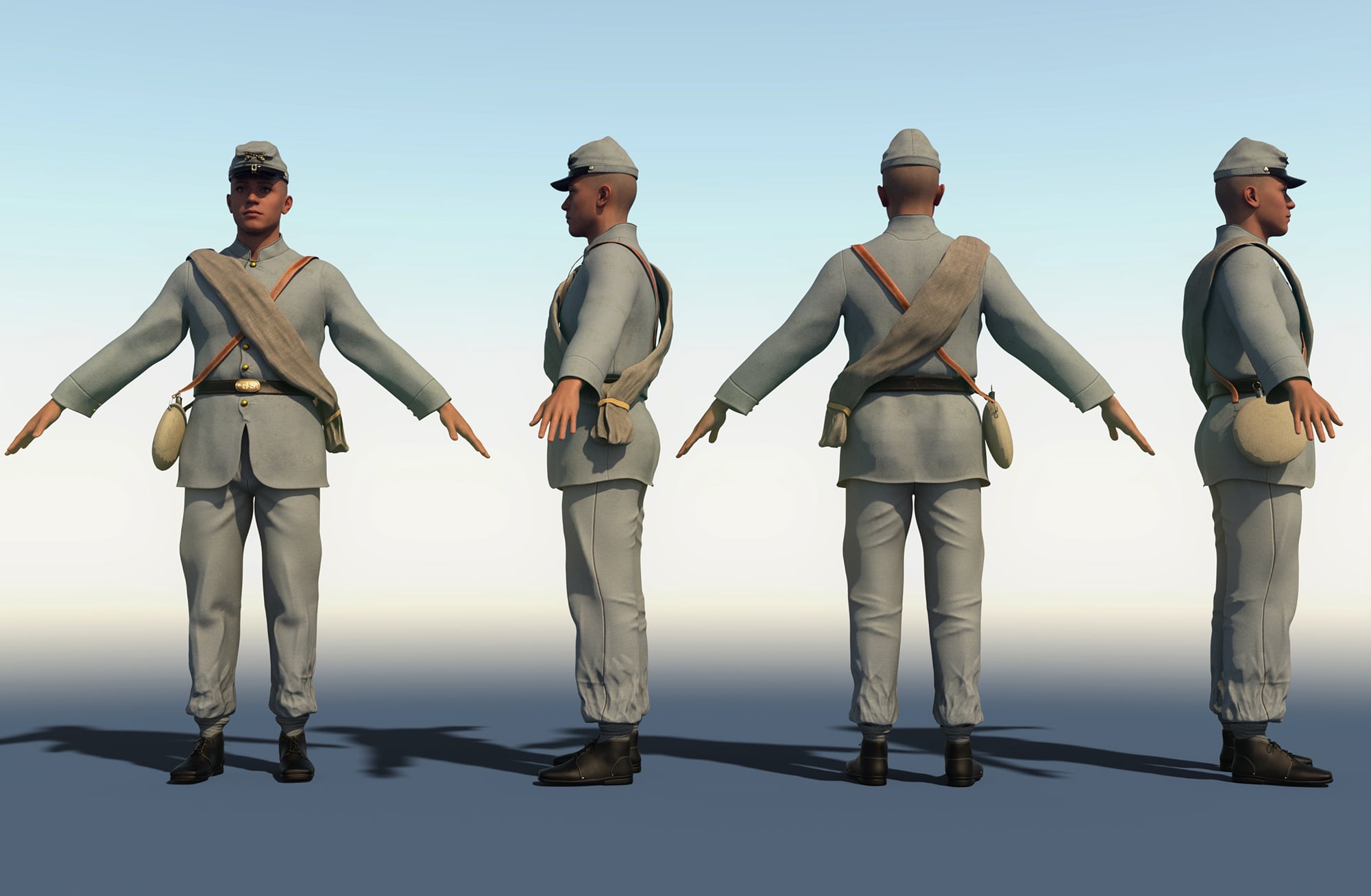 dForce Confederate Civil War Outfit for Genesis 9 | Daz 3D