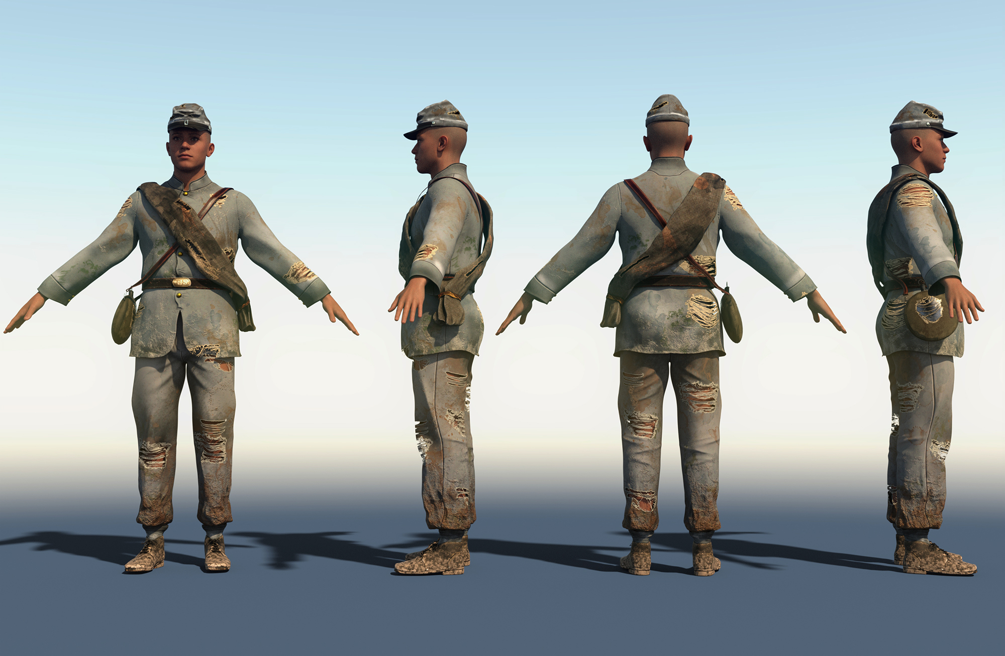 dForce Confederate Civil War Outfit for Genesis 9 | Daz 3D
