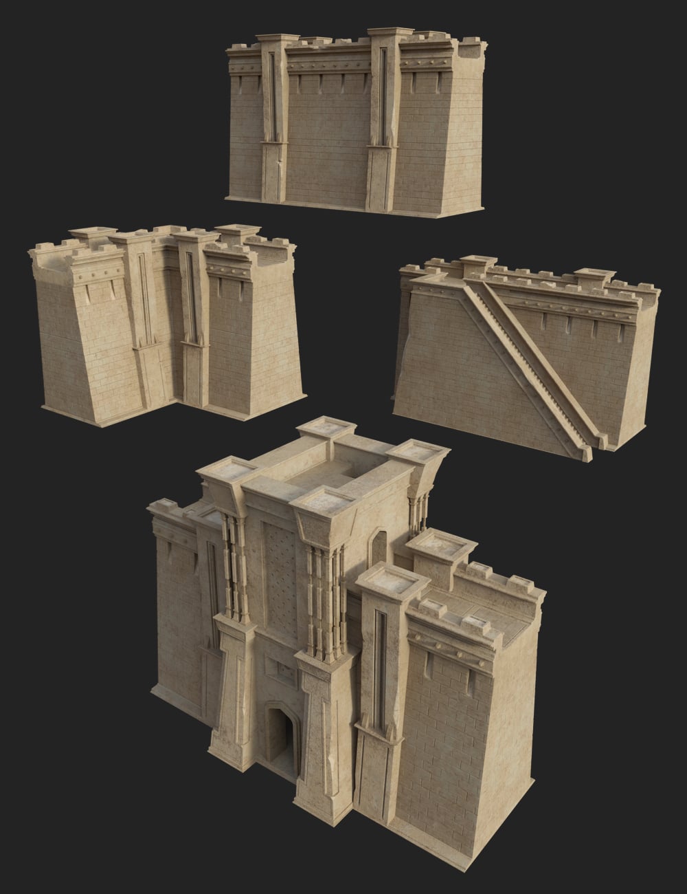 Sandstone Walls 1 | Daz 3D