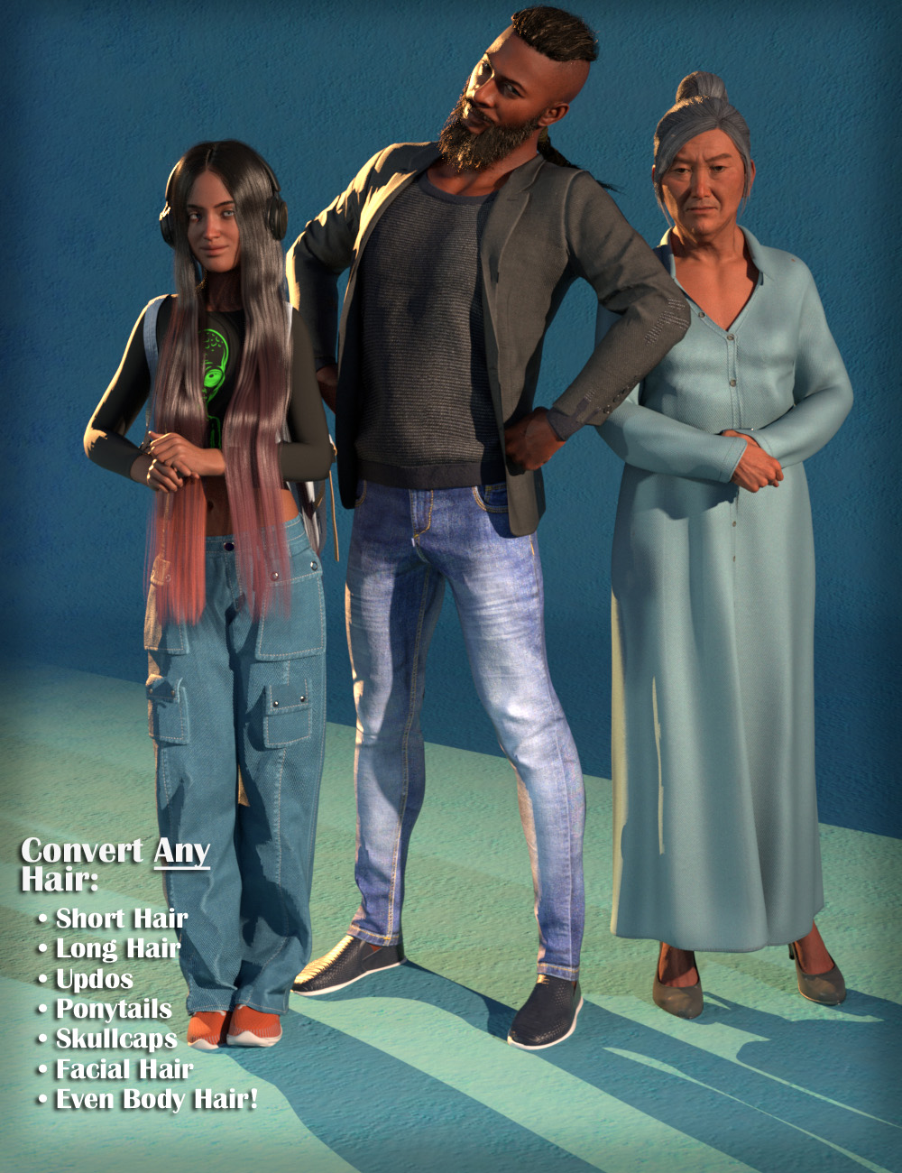 RSSY Hair Converter from Genesis 3 to Genesis 9 | Daz 3D