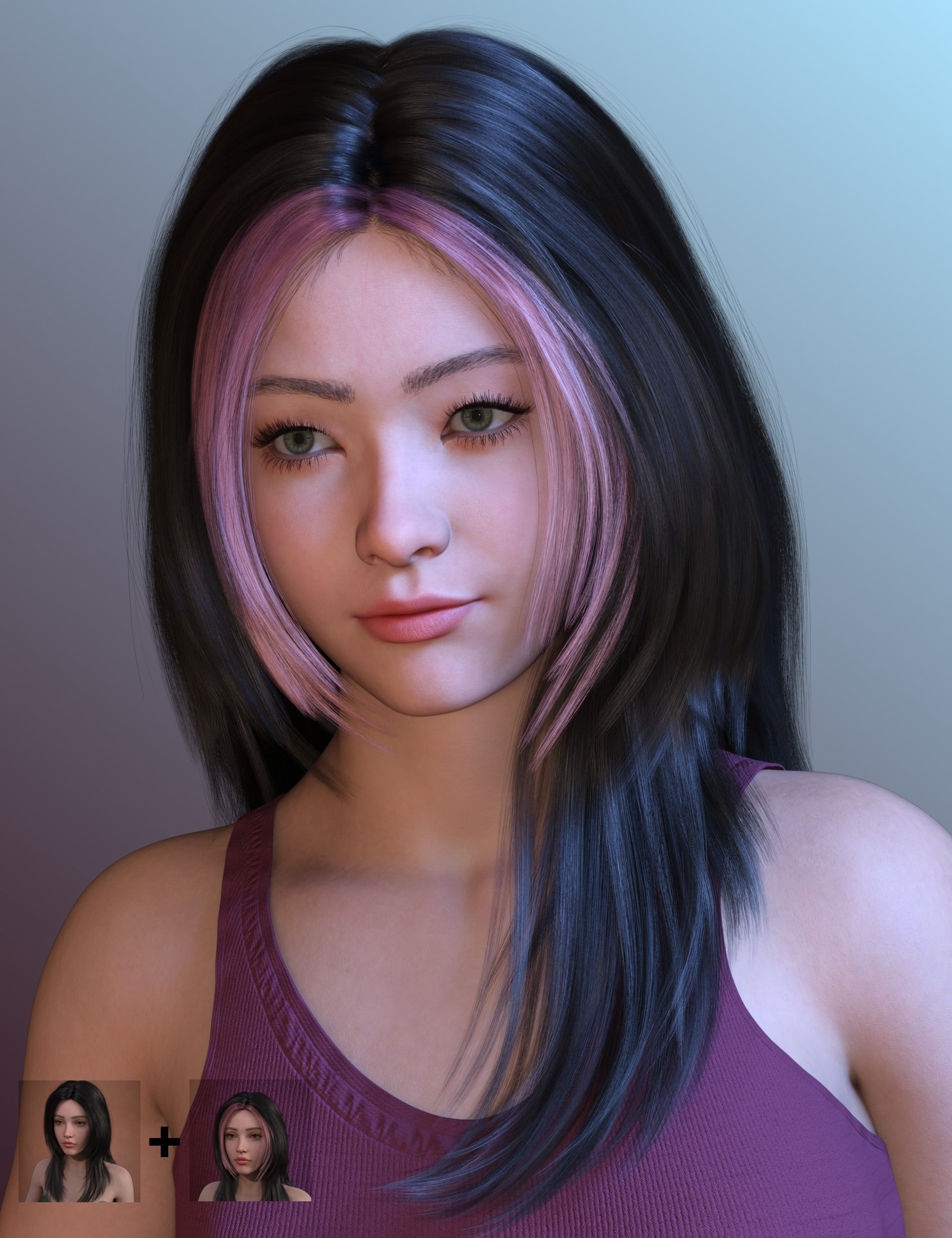 Mneme Hair for Genesis 9 | Daz 3D