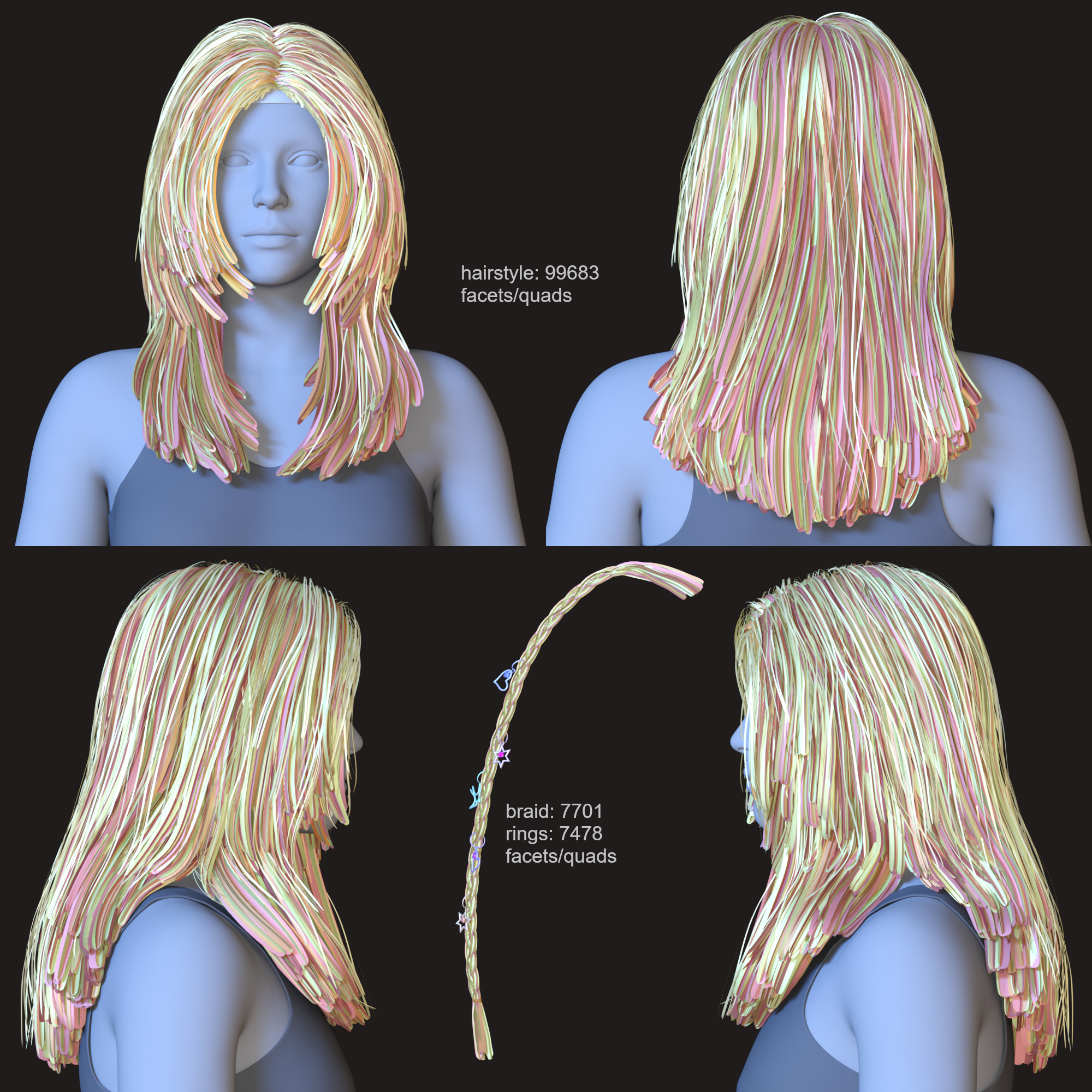 Mneme Hair for Genesis 9 | Daz 3D
