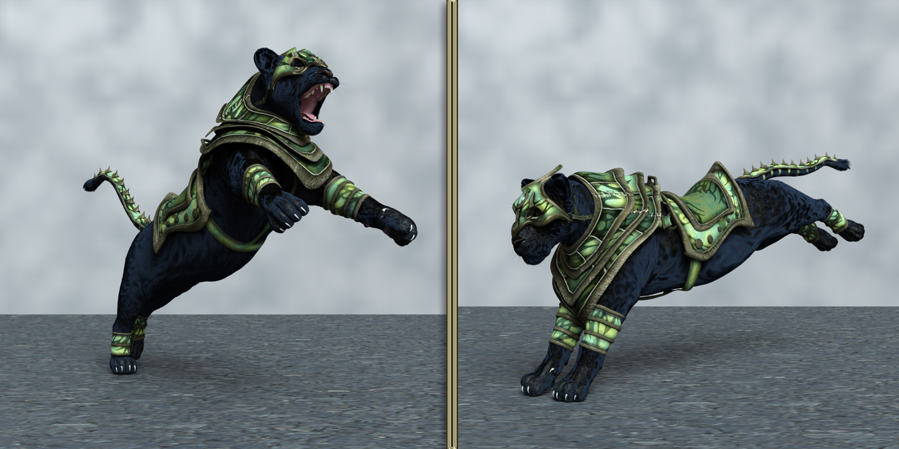 Feline Rider Hierarchical Poses for Daz Big Cat 2 and Battle Cat Armour ...