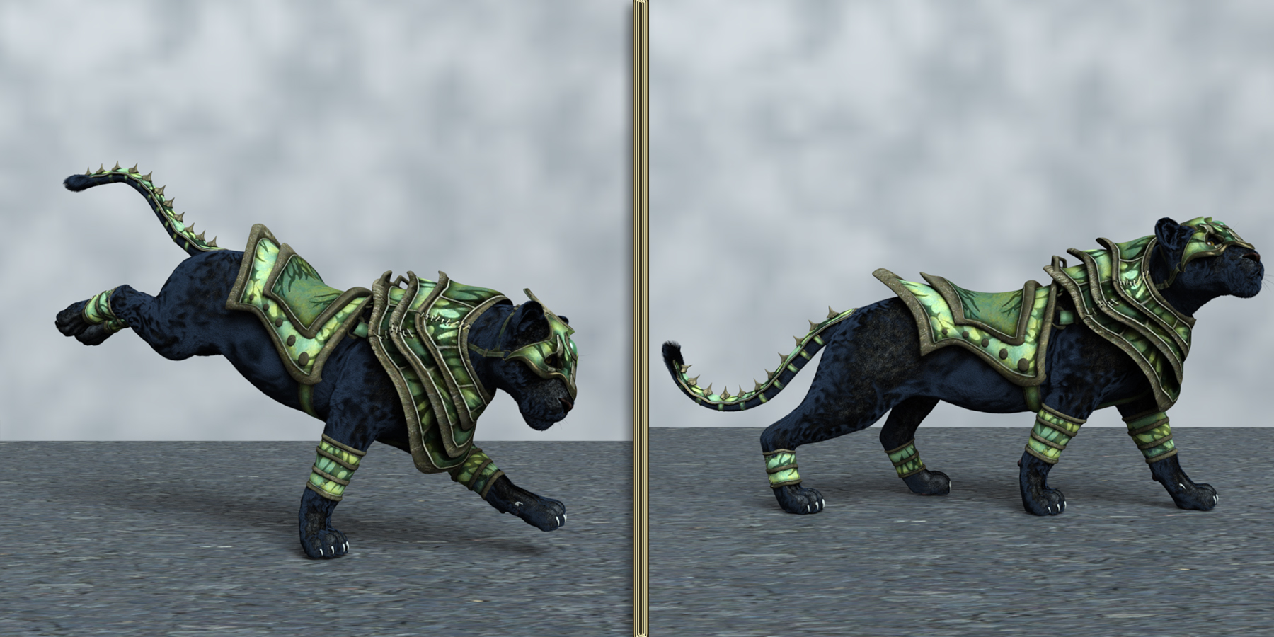 Feline Rider Hierarchical Poses for Daz Big Cat 2 and Battle Cat Armour ...