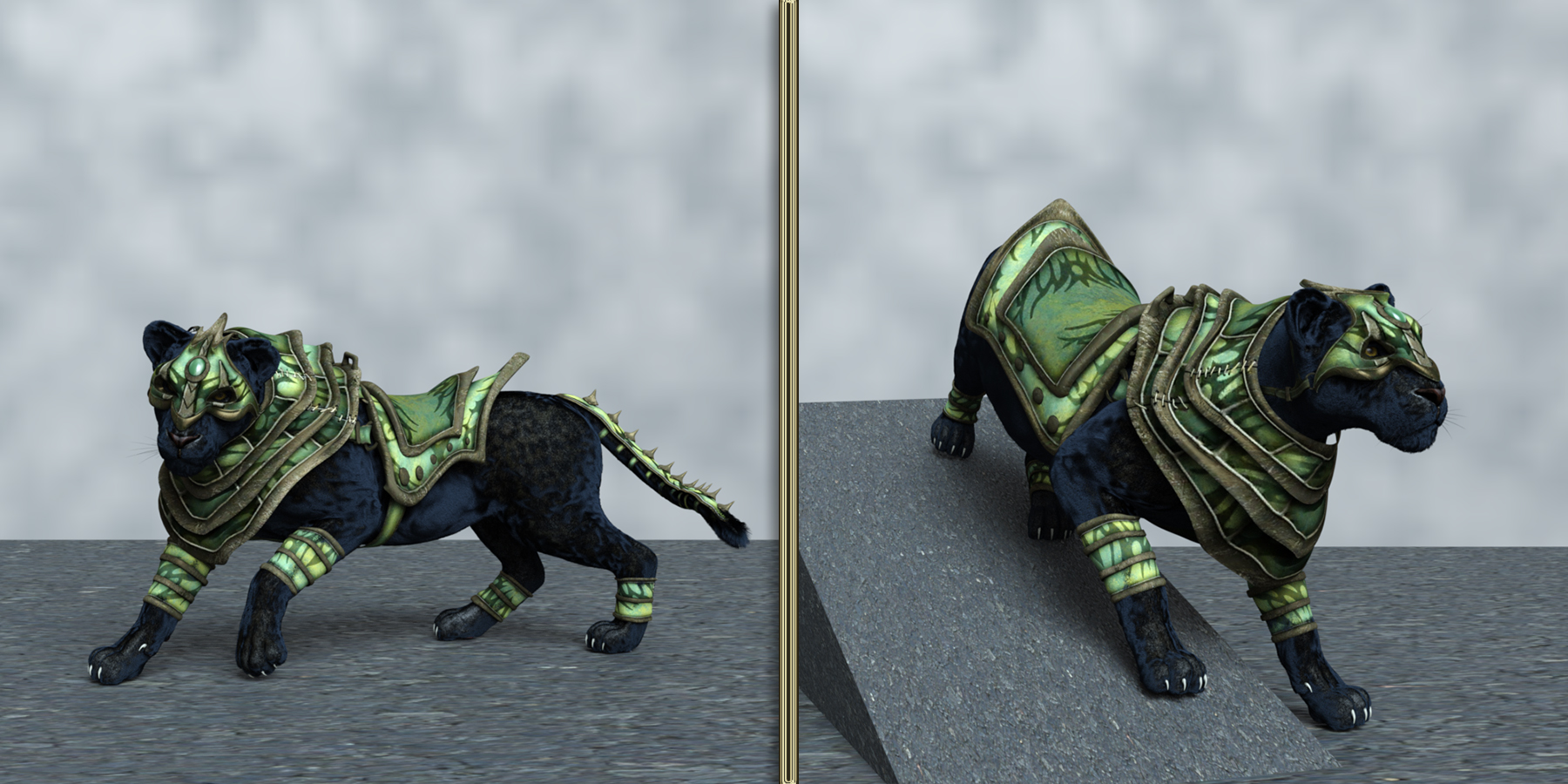 Feline Rider Hierarchical Poses for Daz Big Cat 2 and Battle Cat Armour ...
