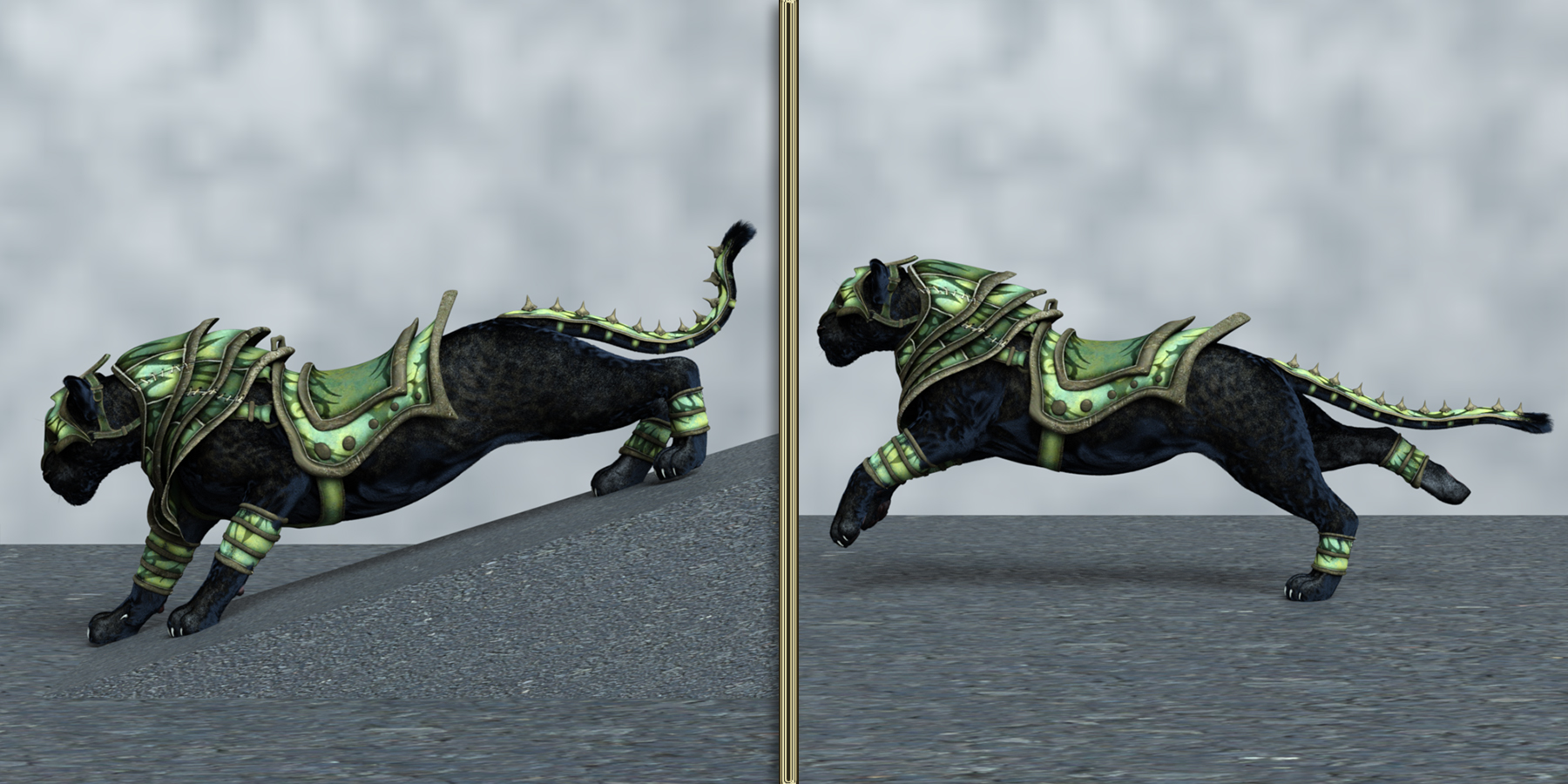 Feline Rider Hierarchical Poses for Daz Big Cat 2 and Battle Cat Armour ...