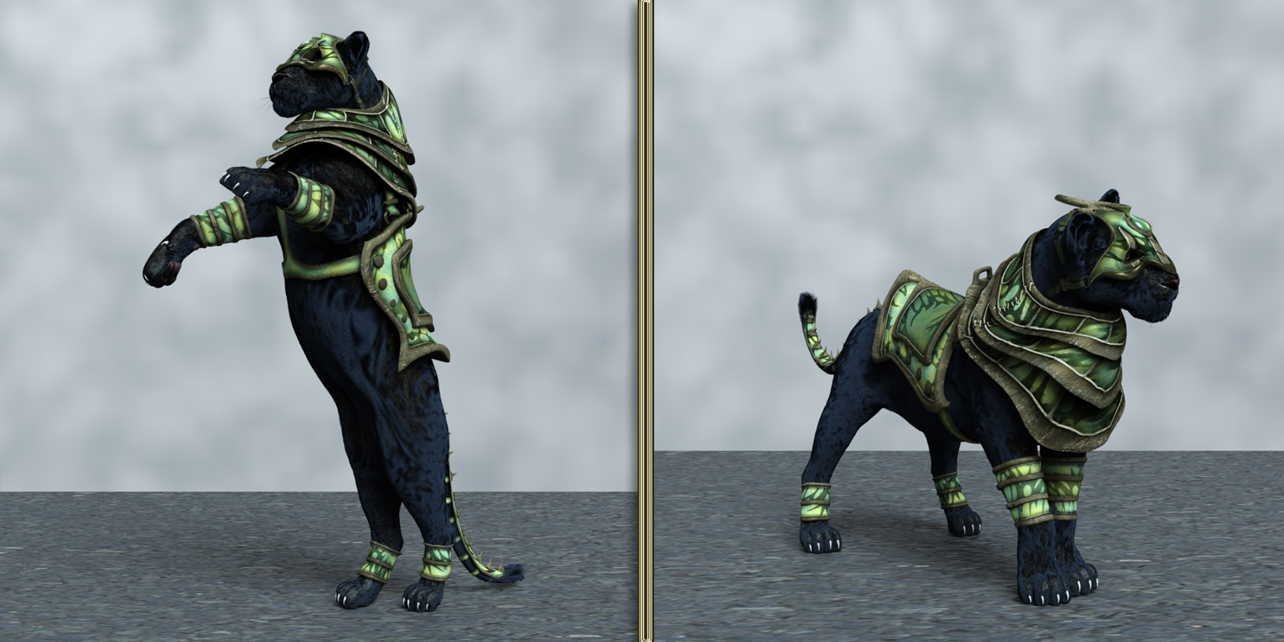 Feline Rider Hierarchical Poses for Daz Big Cat 2 and Battle Cat Armour ...