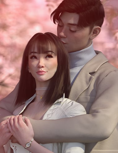 Cupid's Melody Romantic Couple Poses for Genesis 9 and 8 | Daz 3D