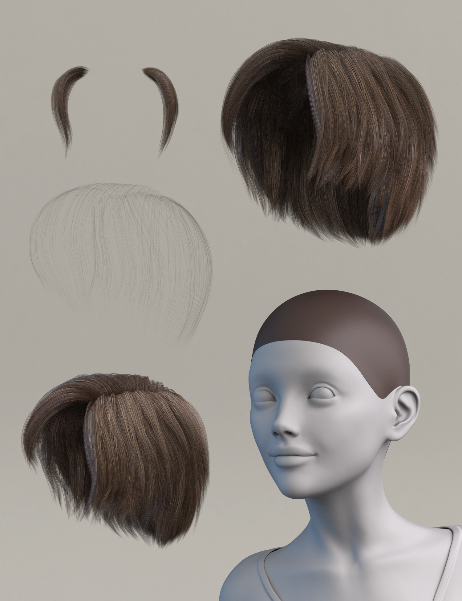 LI Lively Hair for Genesis 9 | Daz 3D