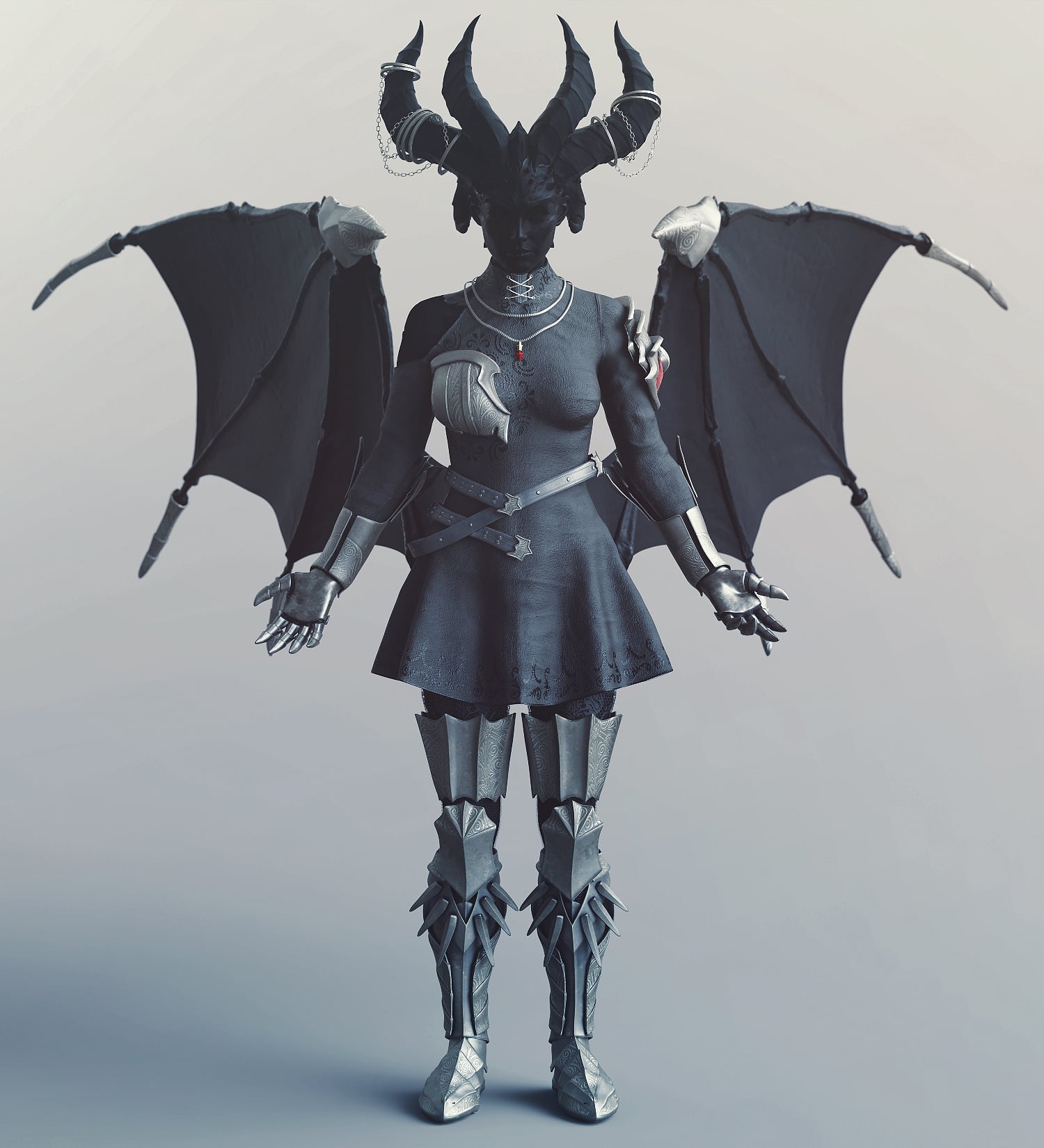 dForce Succubus Armor Outfit for Genesis 9 Texture Add-On | Daz 3D