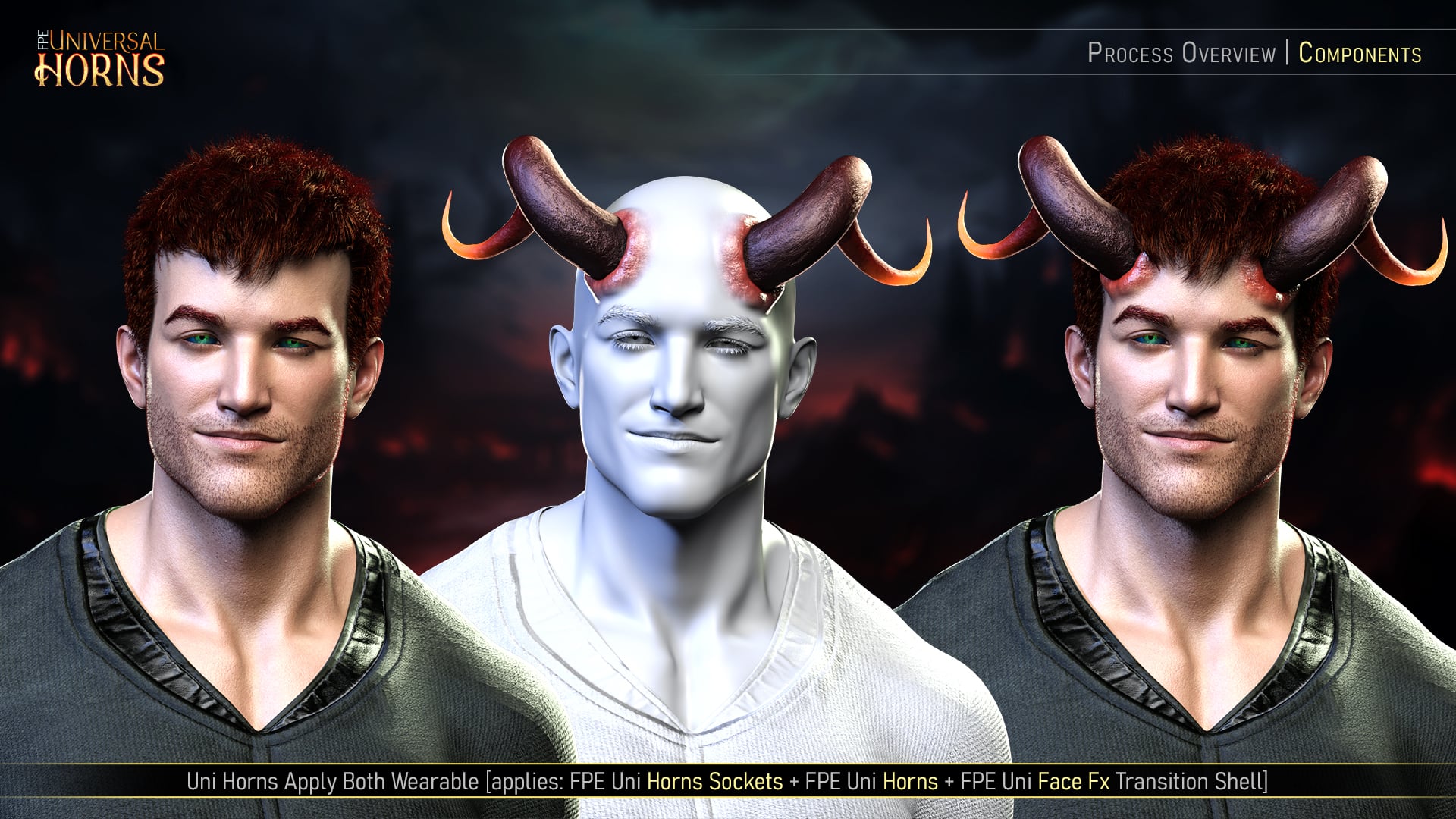 FPE Universal Horns for Genesis 9 | Daz 3D