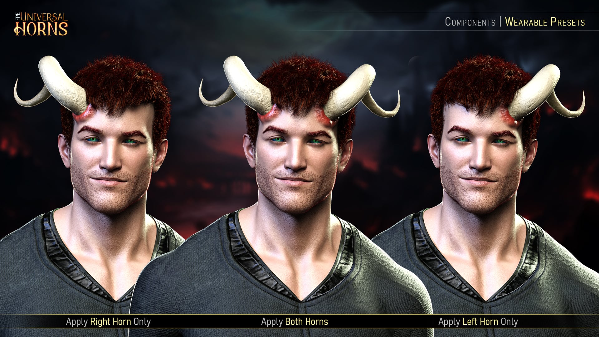 FPE Universal Horns for Genesis 9 | Daz 3D