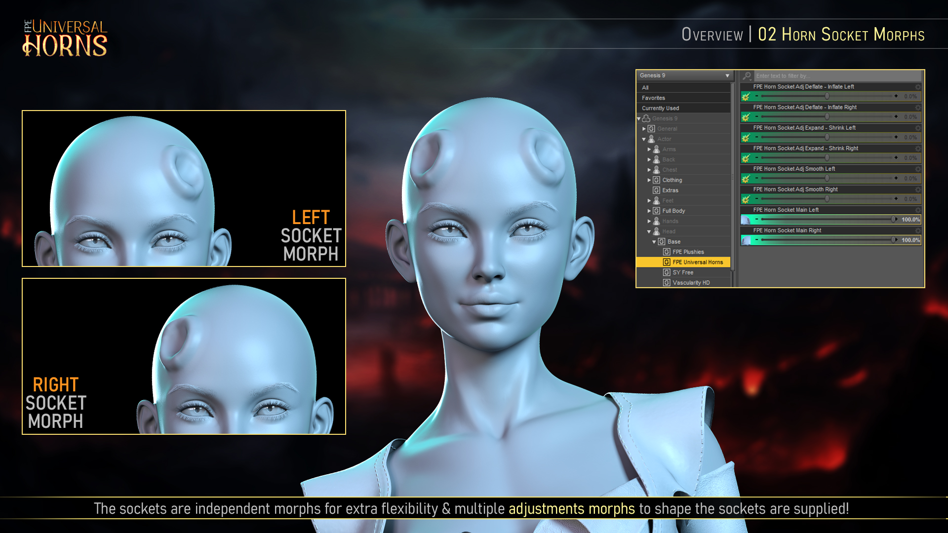 FPE Universal Horns for Genesis 9 | Daz 3D