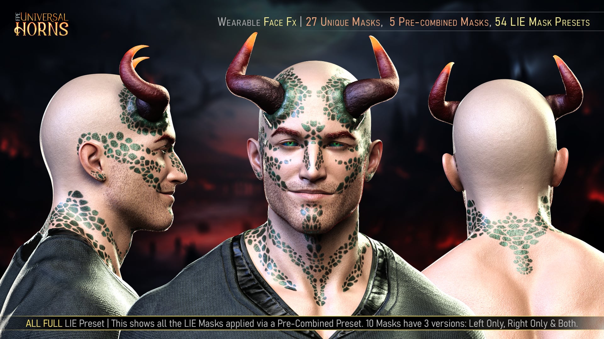 FPE Universal Horns for Genesis 9 | Daz 3D