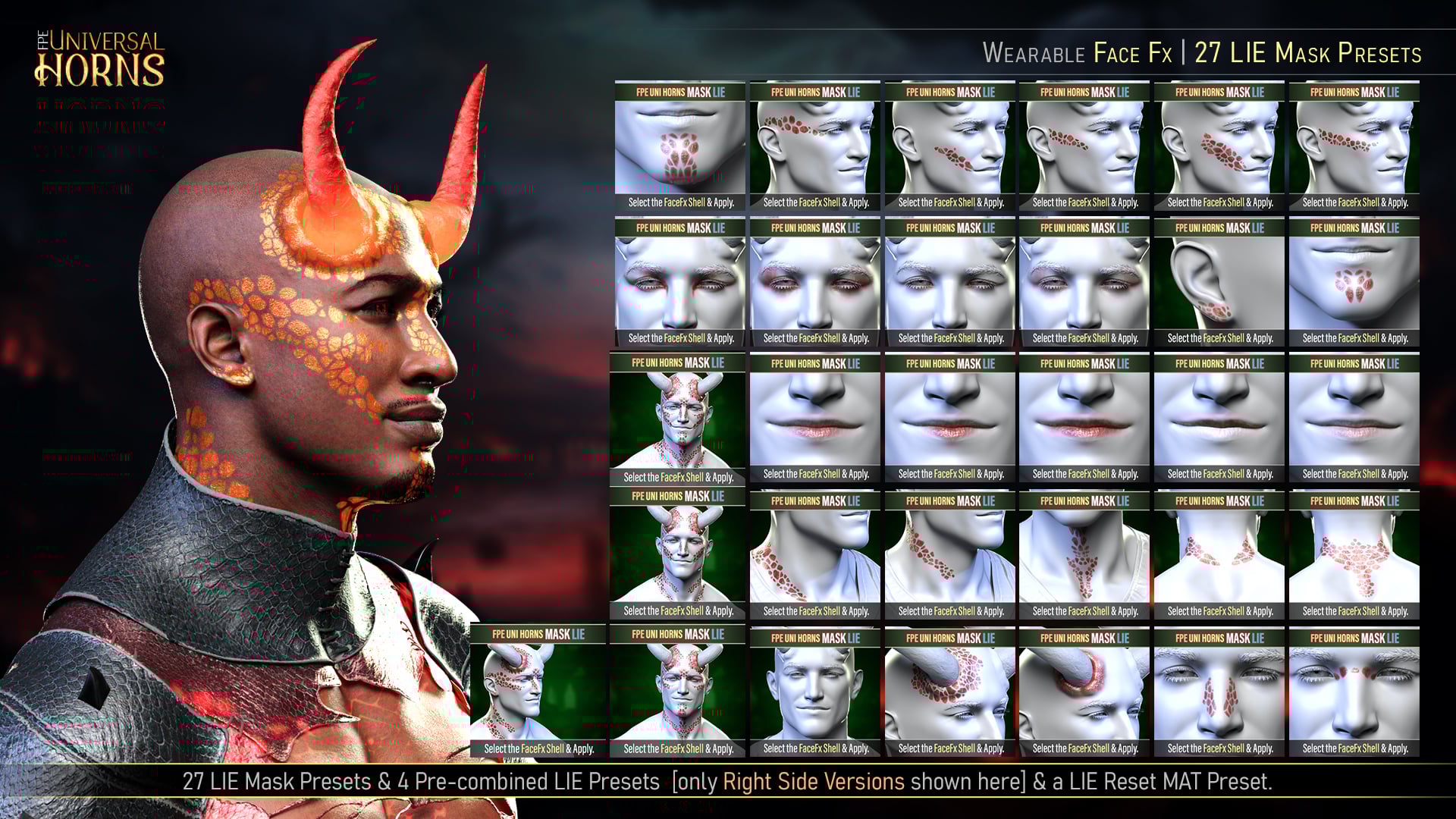 FPE Universal Horns for Genesis 9 | Daz 3D