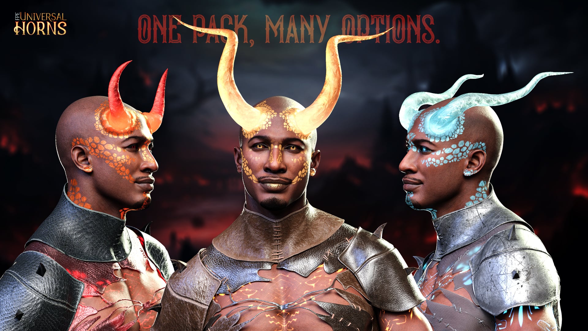 FPE Universal Horns for Genesis 9 | Daz 3D