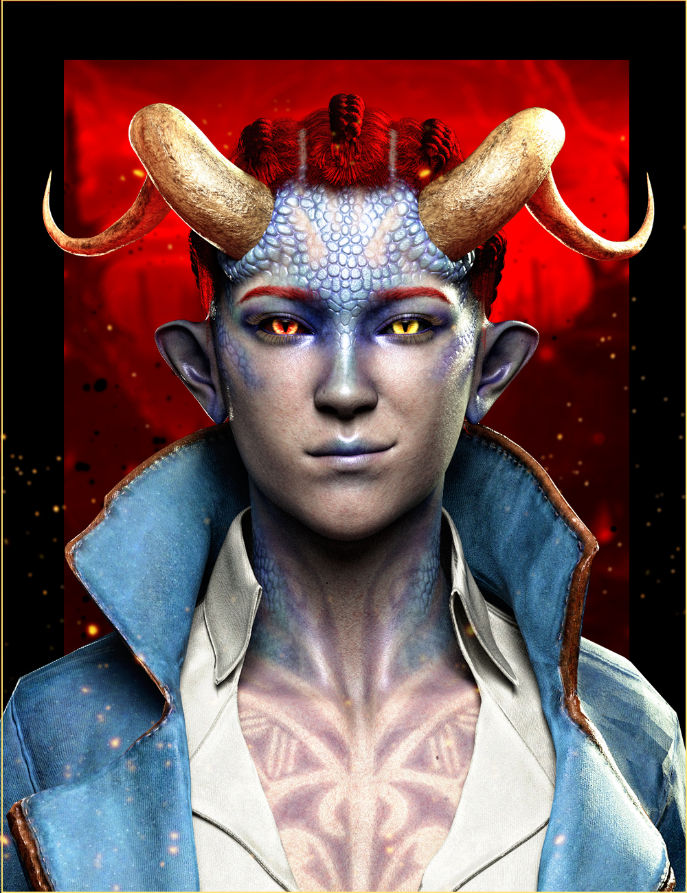 FPE Universal Horns Add-On Textures for Genesis 9 | Daz 3D