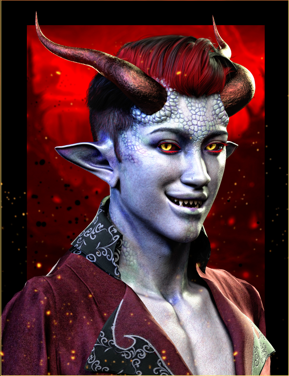 FPE Universal Horns Add-On Textures for Genesis 9 | Daz 3D