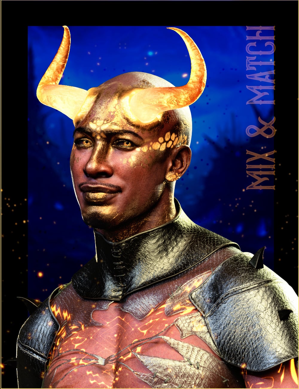 FPE Universal Horns Add-On Textures for Genesis 9 | Daz 3D